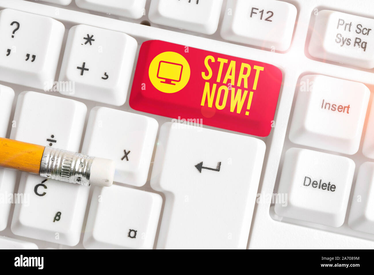 Conceptual hand writing showing Start Now. Concept meaning do not ...