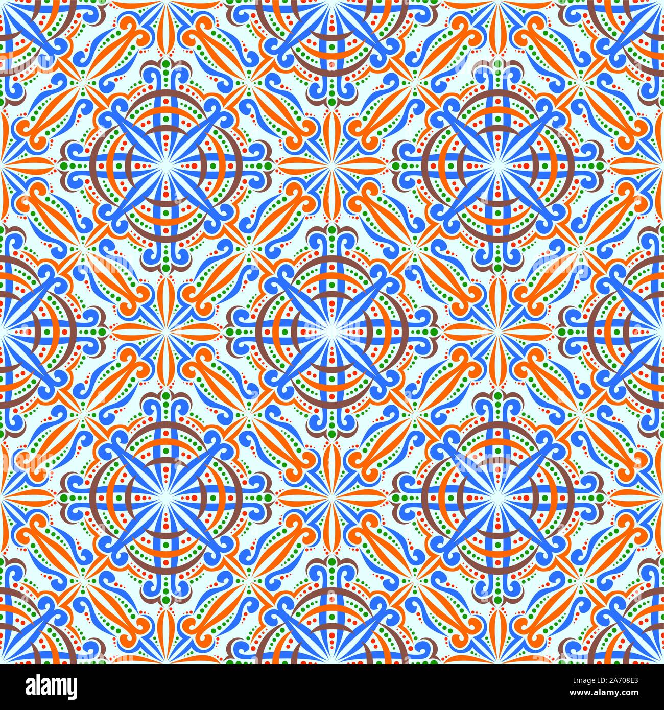 Vector decorative seamless pattern, indian repeating ornament with ...