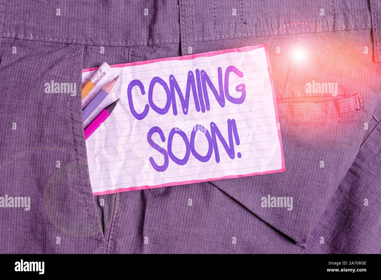 Text sign showing Coming Soon. Business photo text event or action that ...