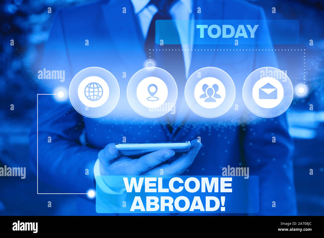 Conceptual hand writing showing Welcome Abroad. Concept meaning ...