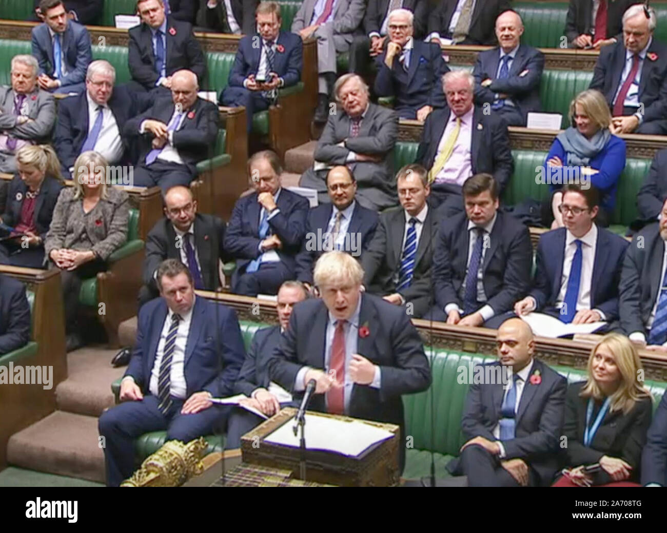 Prime Minister Boris Johnson speaking in the House of Commons, London ...