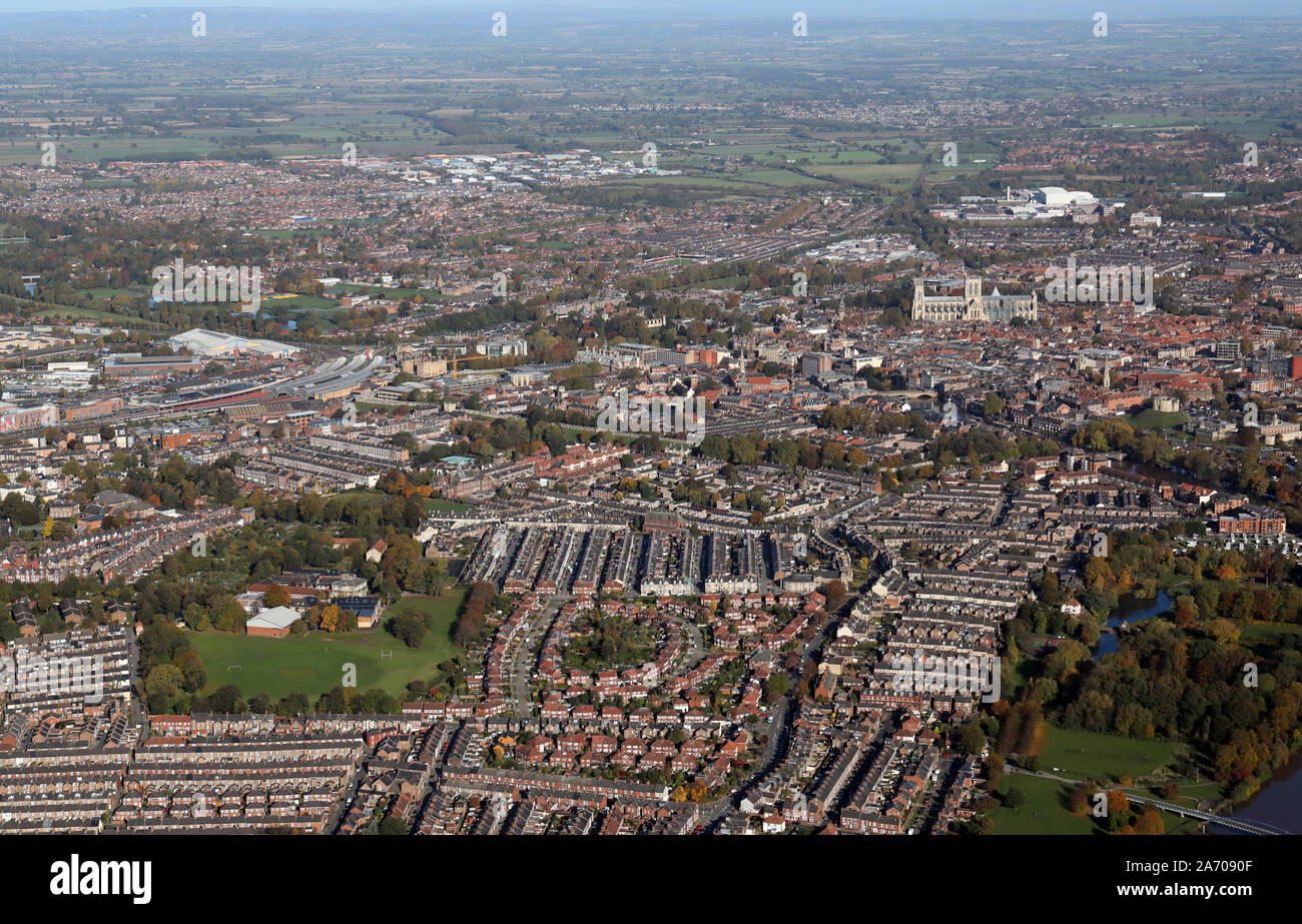 aerial view of York city centre skyline, Yorkshire, UK Stock Photo - Alamy
