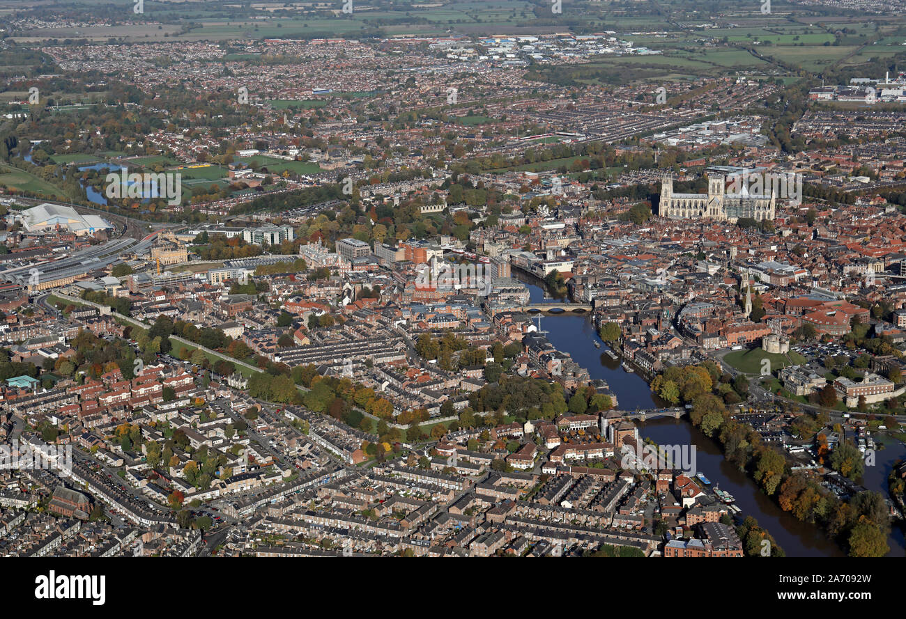 aerial view of York city centre skyline, Yorkshire, UK Stock Photo - Alamy