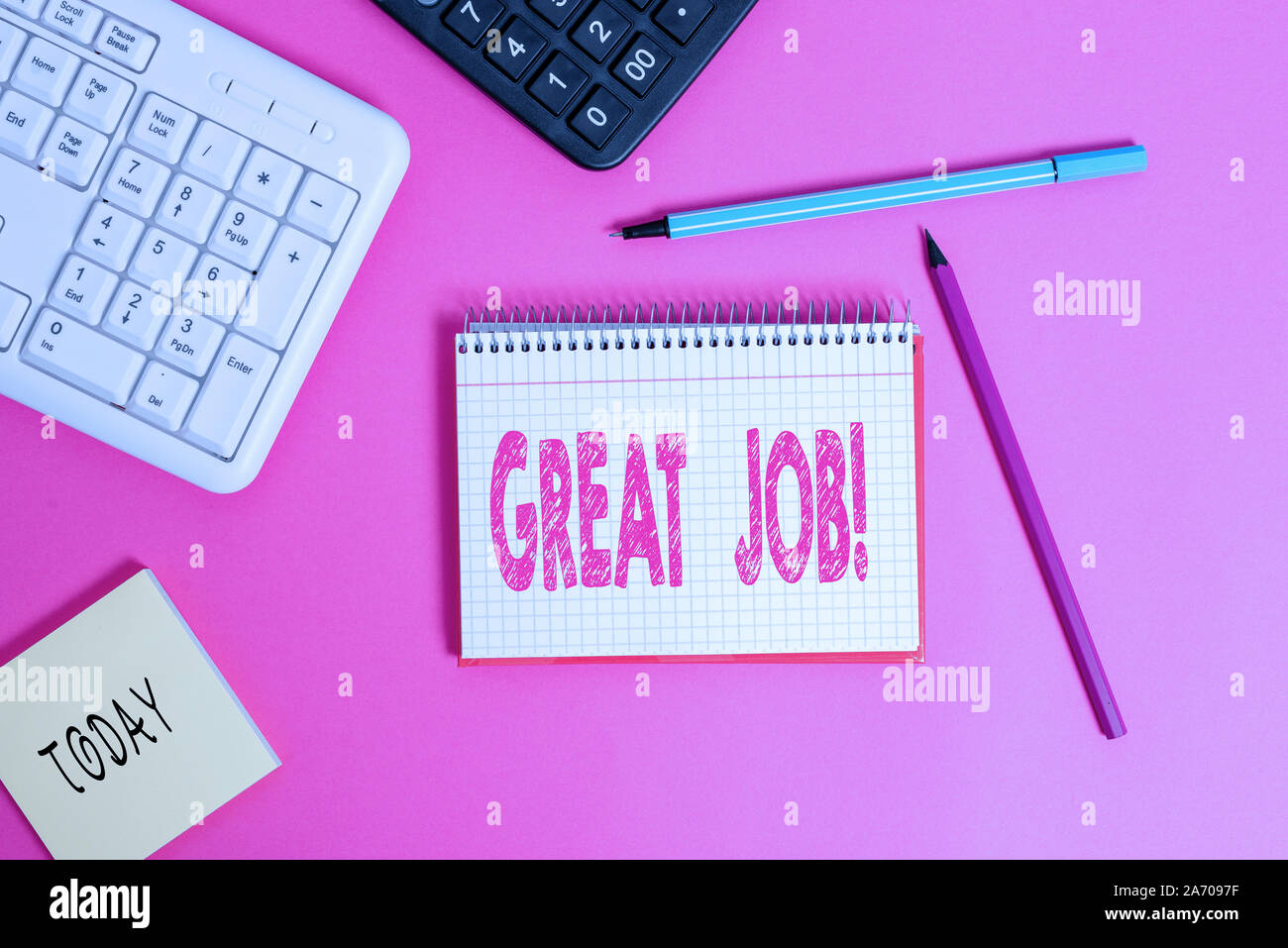 Writing note showing Great Job. Business concept for used praising ...