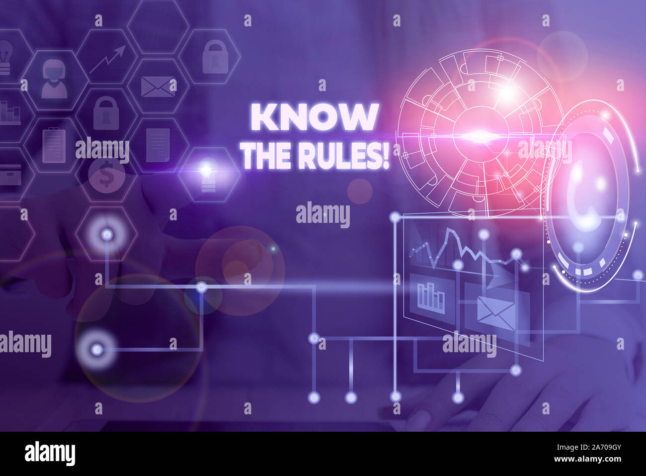 Writing note showing Know The Rules. Business concept for set explicit ...