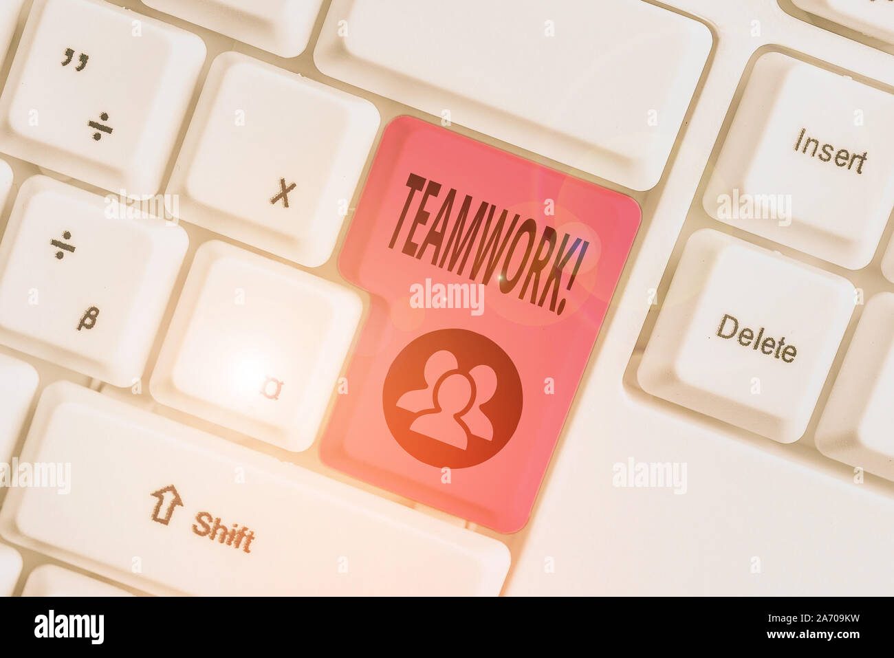 Writing note showing Teamwork. Business concept for combined action of ...