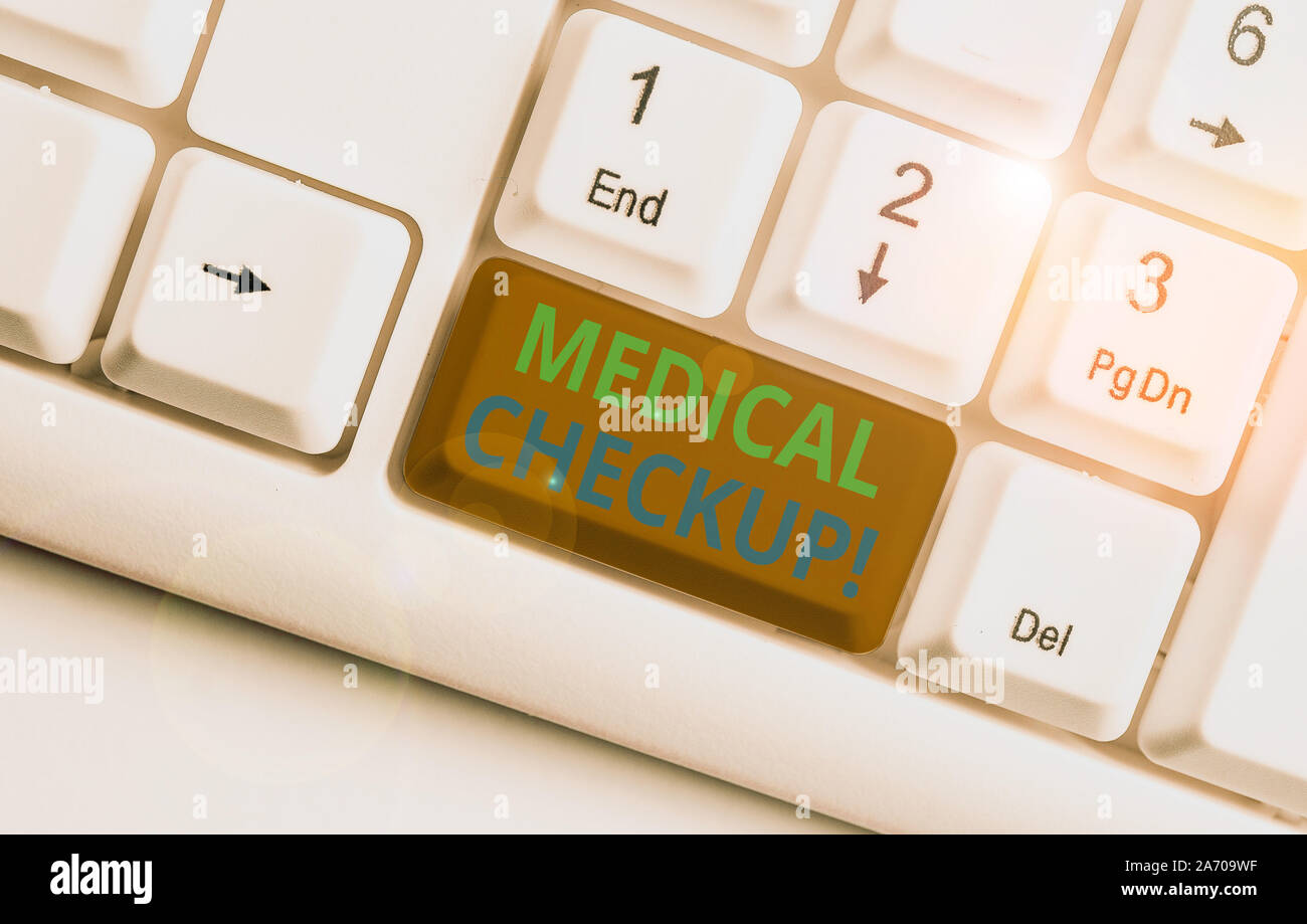 Handwriting text writing Medical Checkup. Conceptual photo thorough ...