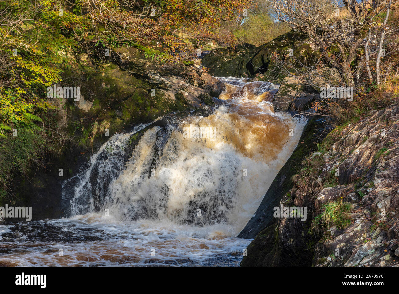 The river Doe tumbles down the Ingleton waterfalls trail in North ...