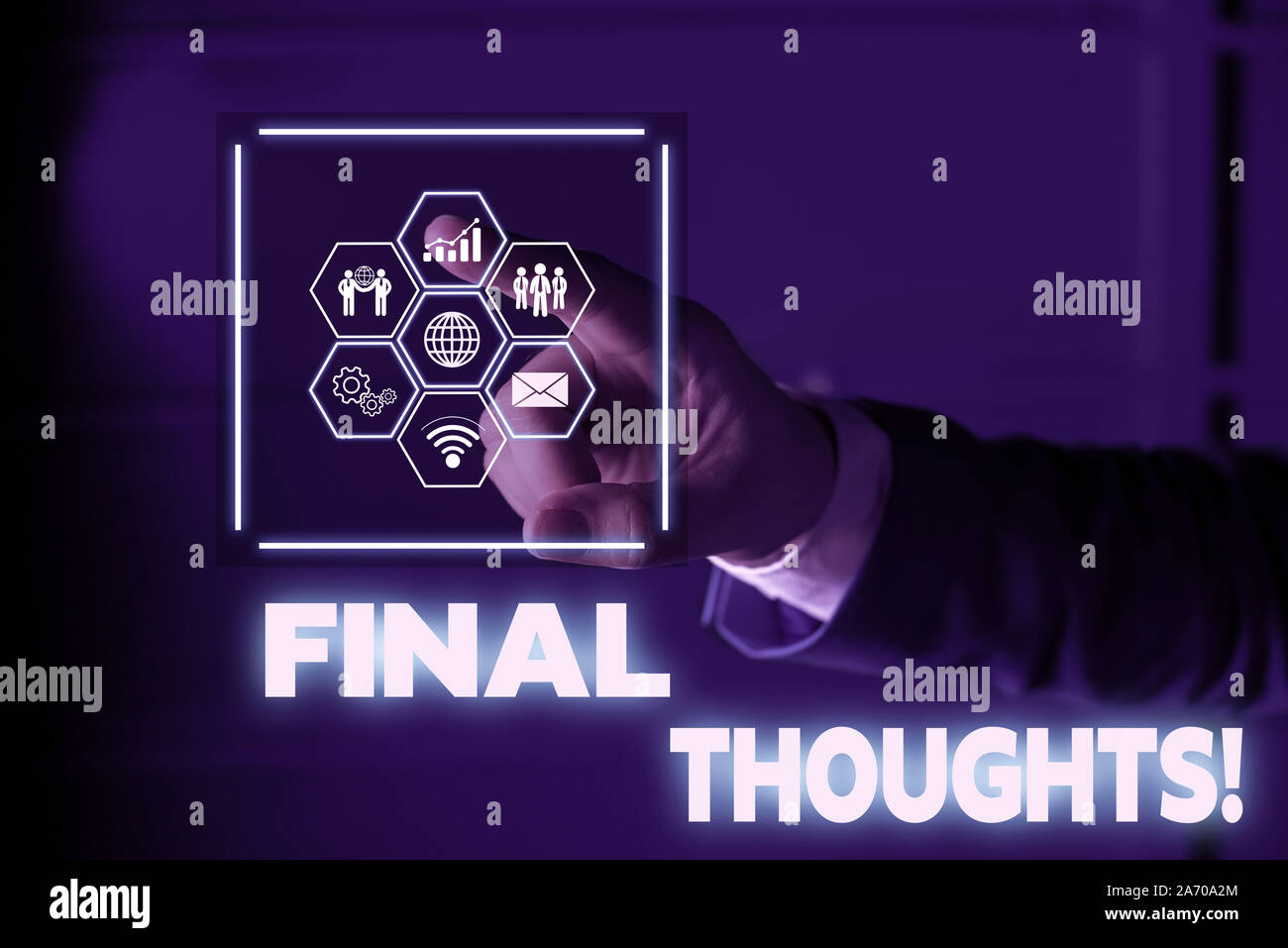 Conceptual hand writing showing Final Thoughts. Concept meaning should ...