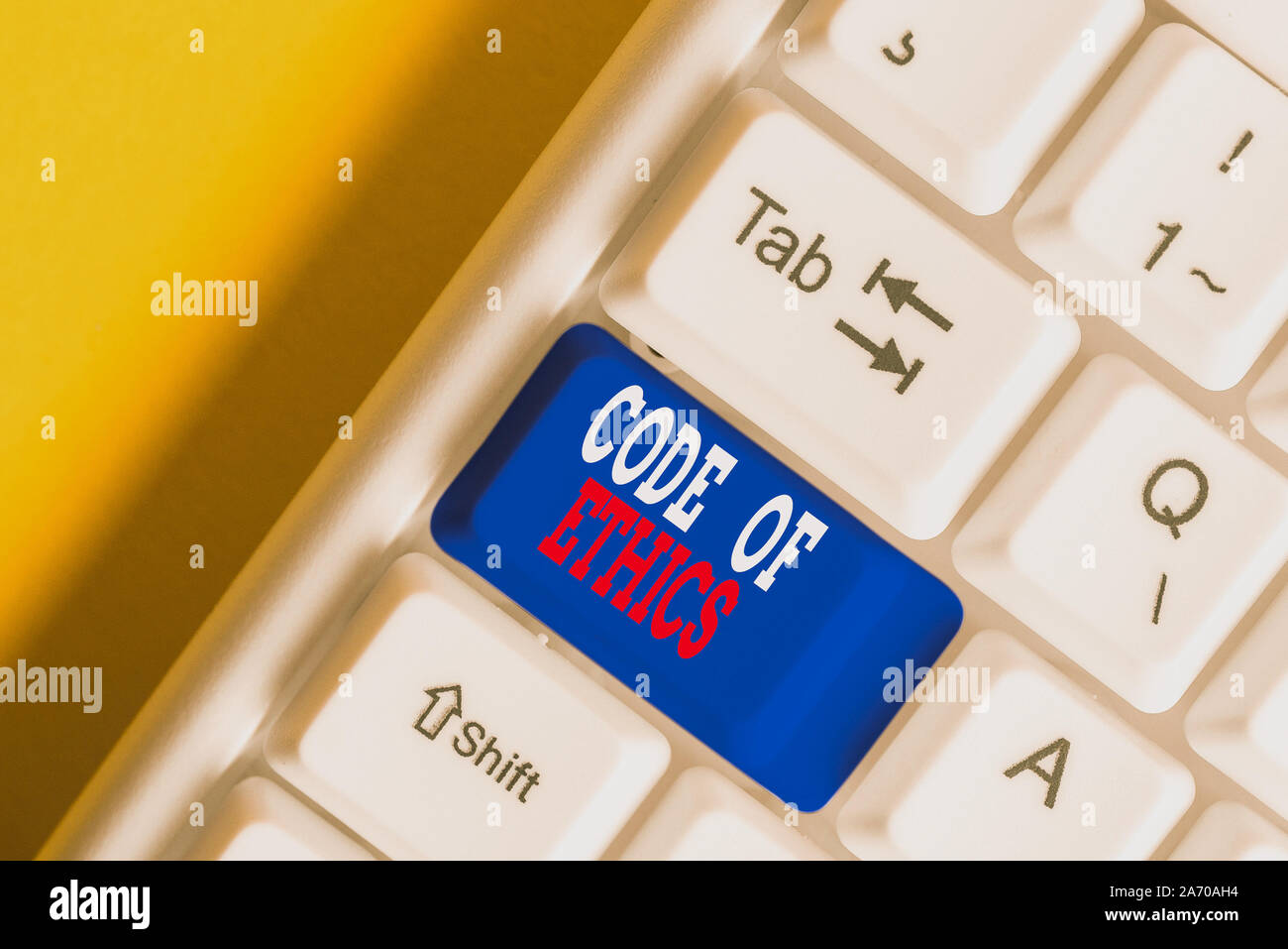 Writing note showing Code Of Ethics. Business concept for basic guide ...