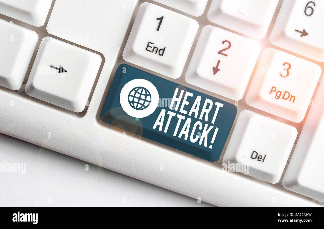 Word writing text Heart Attack. Business photo showcasing sudden ...