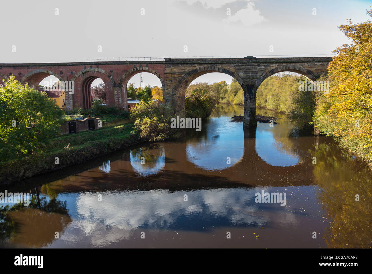 The rail viaduct over the River Tees at Yarm,England,UK Stock Photo - Alamy