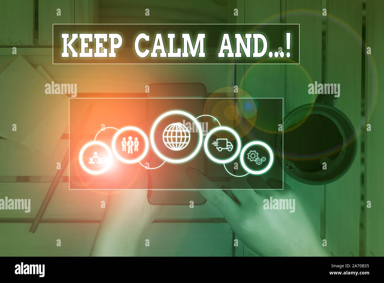 Text sign showing Keep Calm And. Business photo text motivational ...