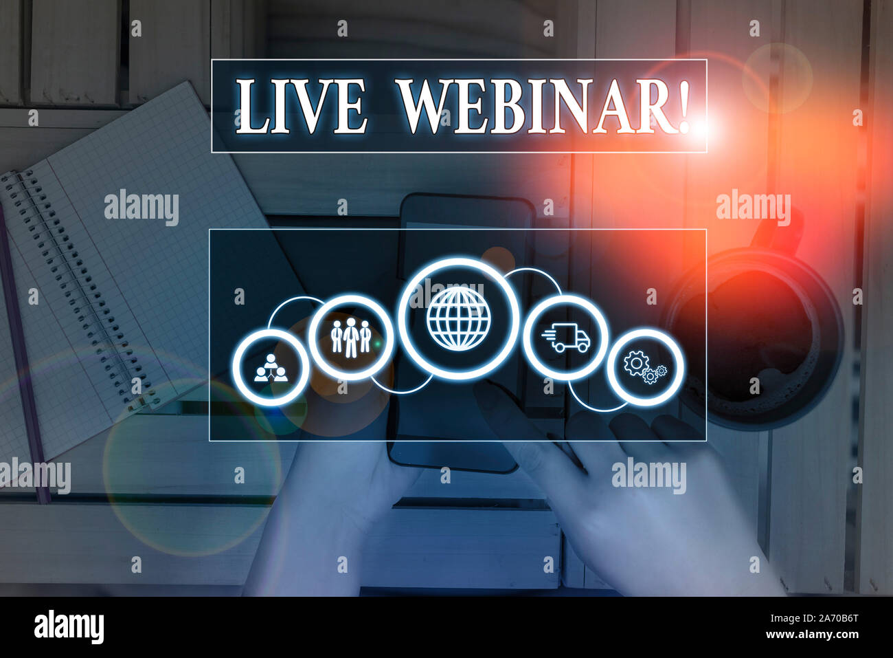 Writing note showing Live Webinar. Business concept for presentation ...