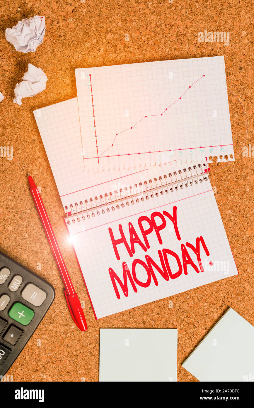 Handwriting text writing Happy Monday. Conceptual photo telling that ...