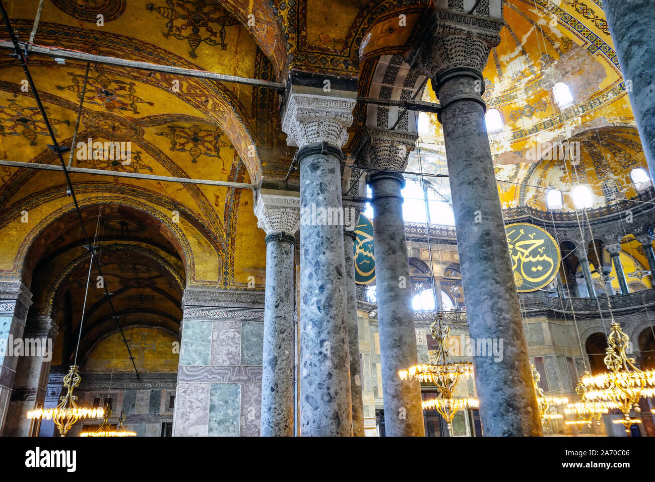 Inside famous Hagia Sophia Cathedral in Istanbul (Constantinople ...