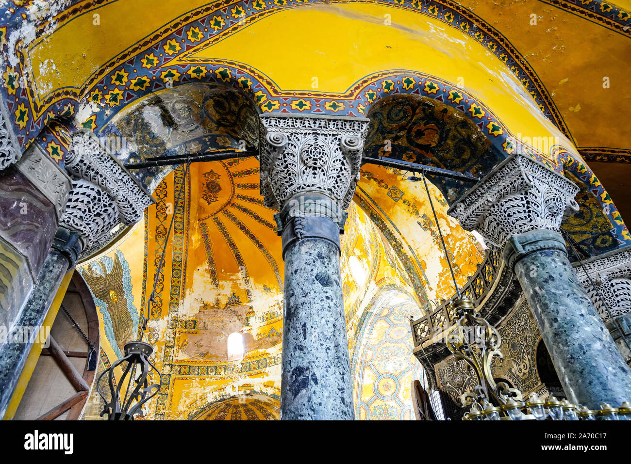 Inside famous Hagia Sophia Cathedral in Istanbul (Constantinople ...