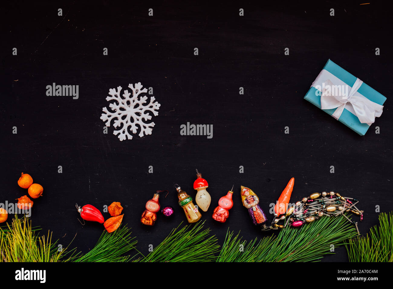 Christmas background Christmas tree Toys Gifts nuts fruits Stock Photo ...