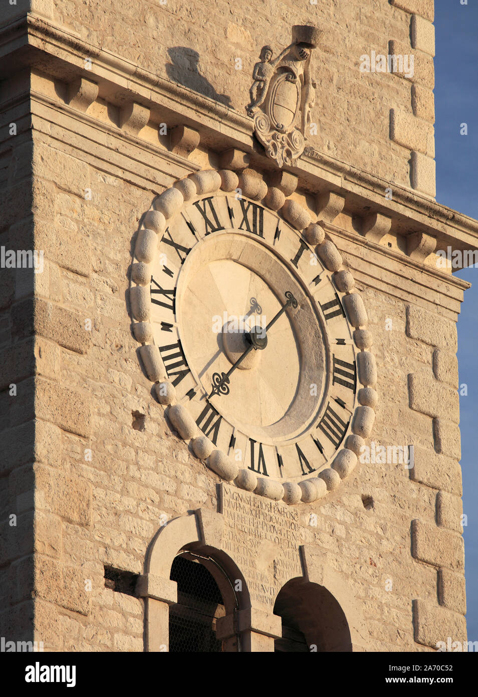 Croatia, Sibenik, St John Church, clock Stock Photo - Alamy