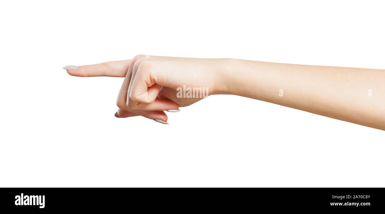 Pointing female hand hi-res stock photography and images - Alamy