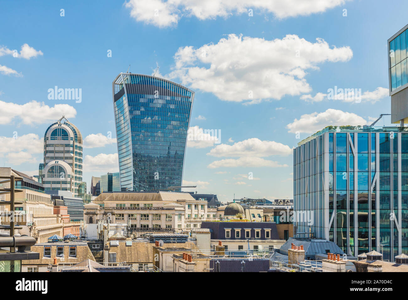 Cityscape with walkie talkie skyscraper in center hi-res stock ...