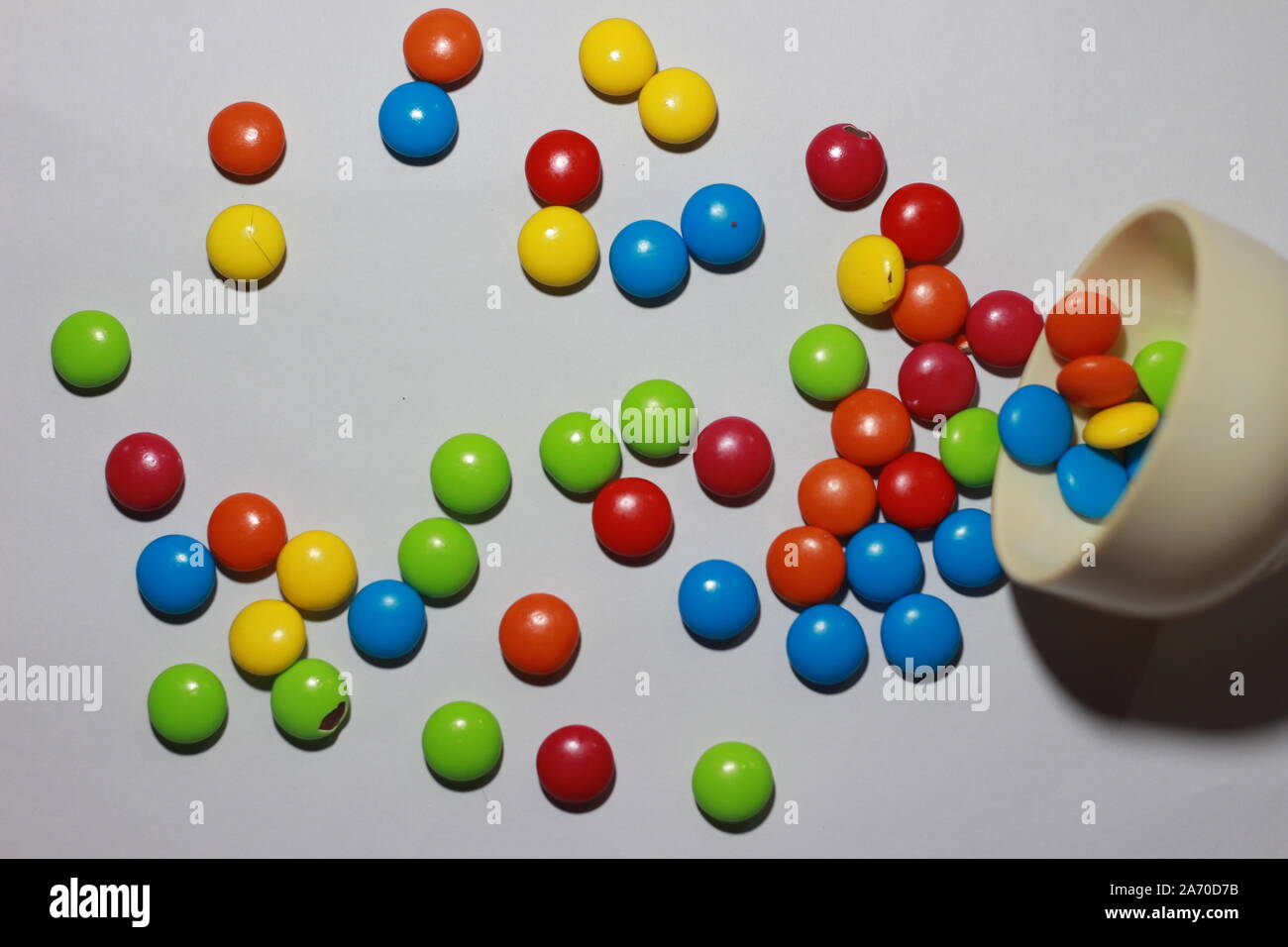 Sugar Coated Chocolate Gems Candy Stock Photo - Alamy