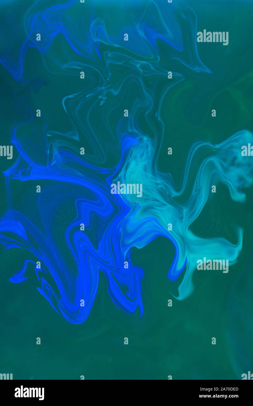 Marine color background with liquid ink diffusion Stock Photo - Alamy