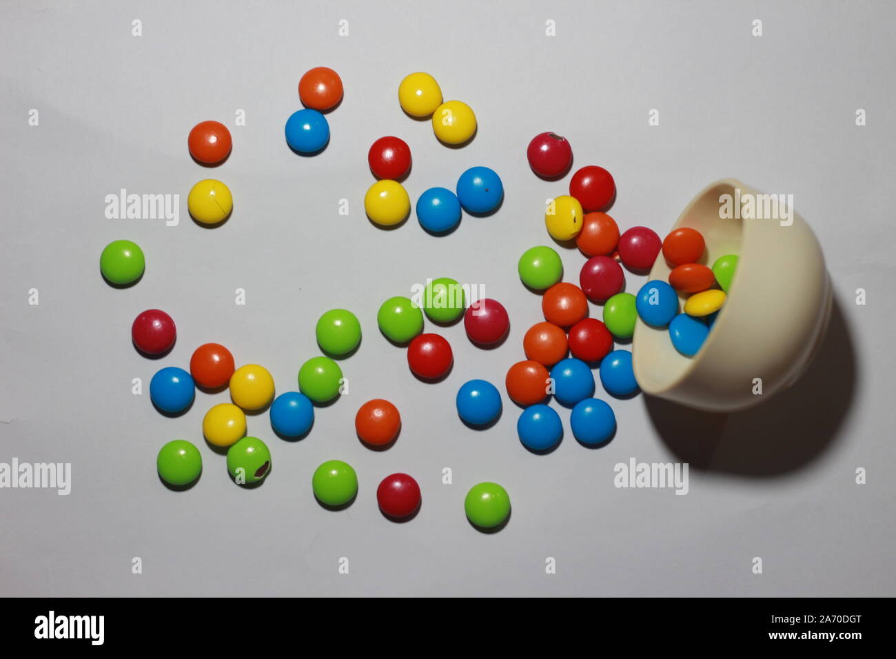 Sugar Coated Chocolate Gems Candy Stock Photo - Alamy