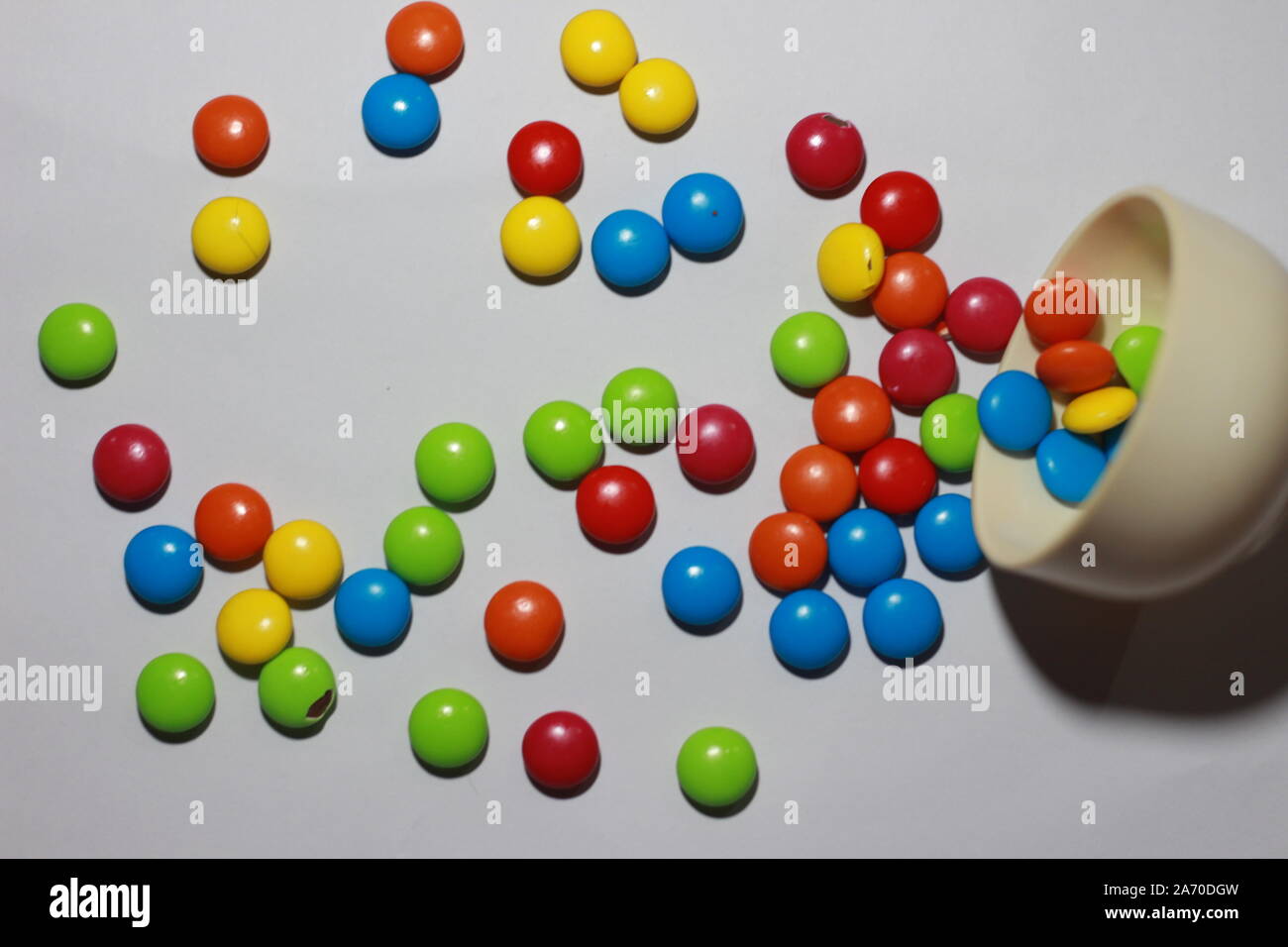 Sugar Coated Chocolate Gems Candy Stock Photo - Alamy