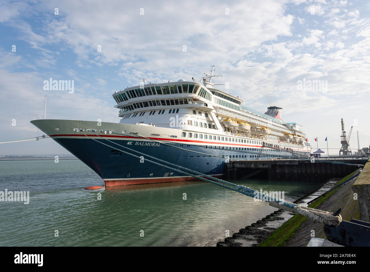 Fred Olsen M.S.Balmoral cruise ship berthed in Honfleur, Normandy ...