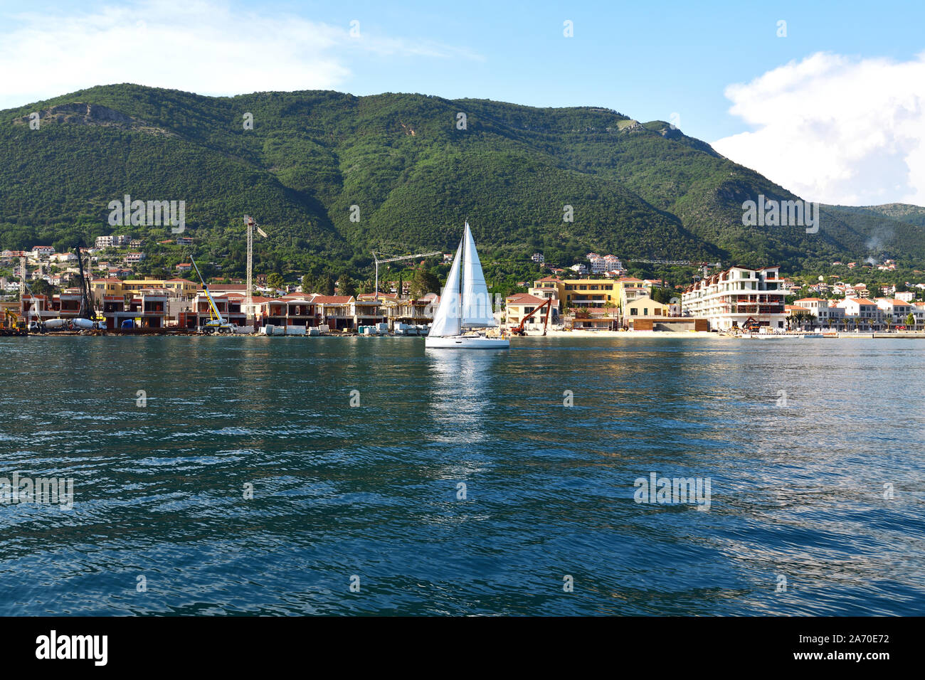 Kumbor city view in Herceg Novi municipality, Montenegro Stock Photo ...