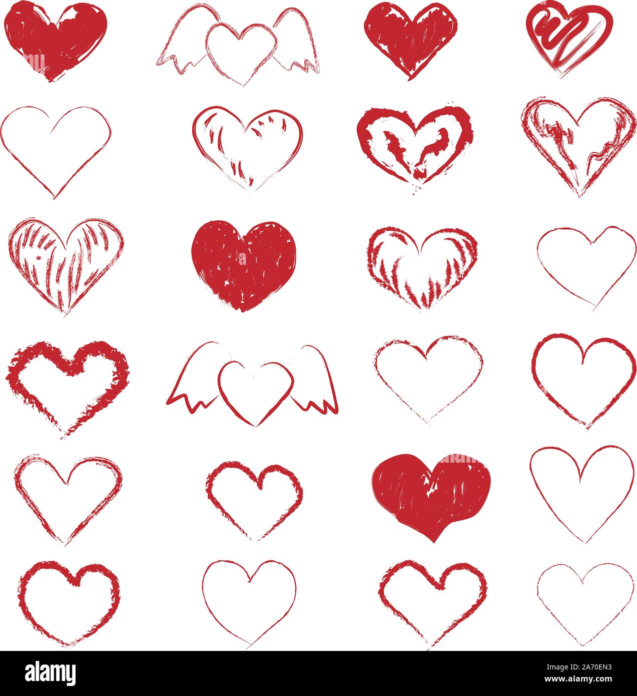 Vector hearts set different style and shape Stock Vector Images - Alamy