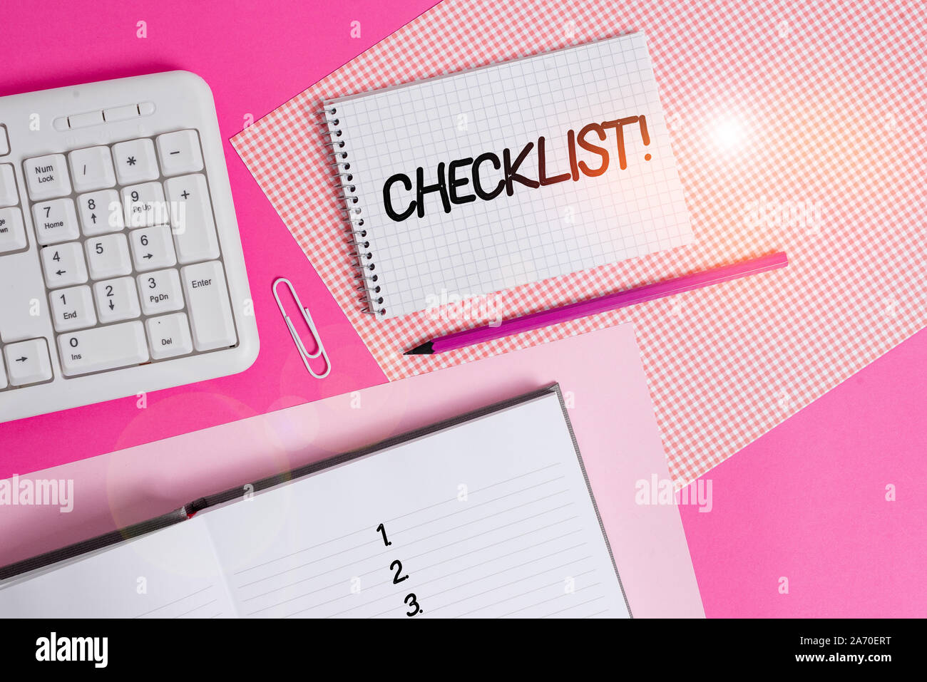 Writing note showing Checklist. Business concept for list items ...