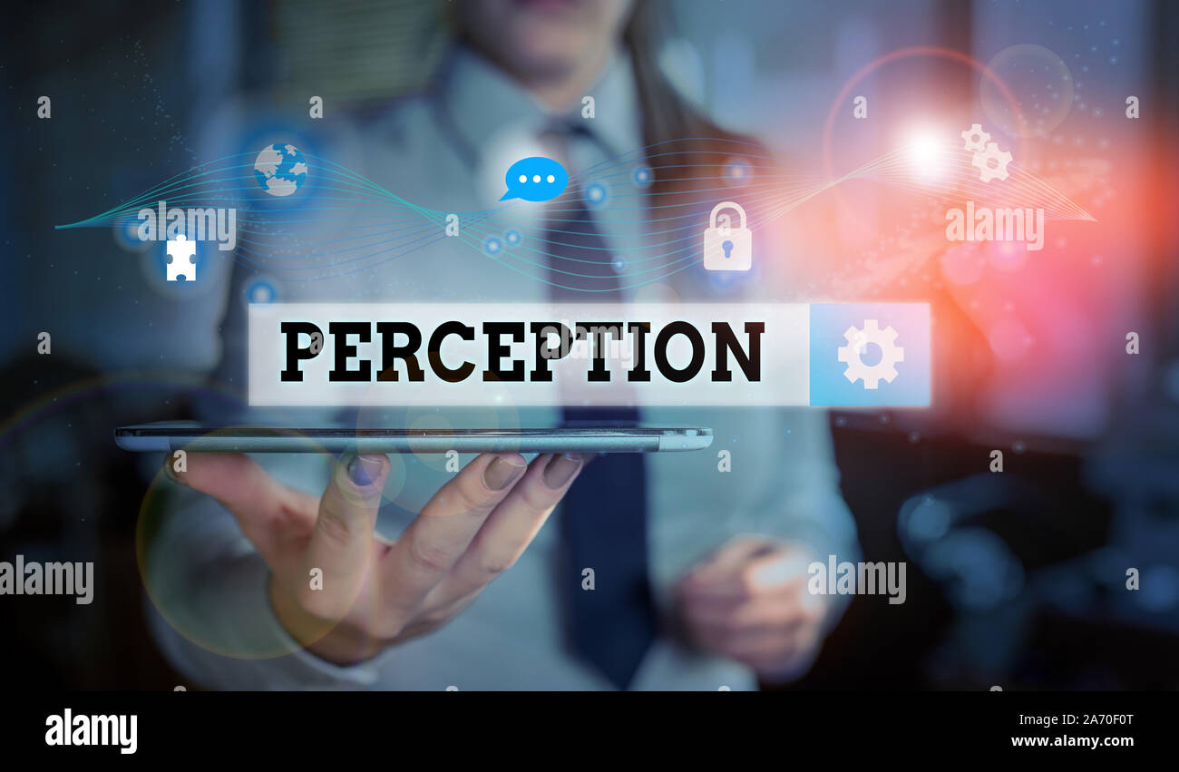 Conceptual hand writing showing Perception. Concept meaning individuals ...