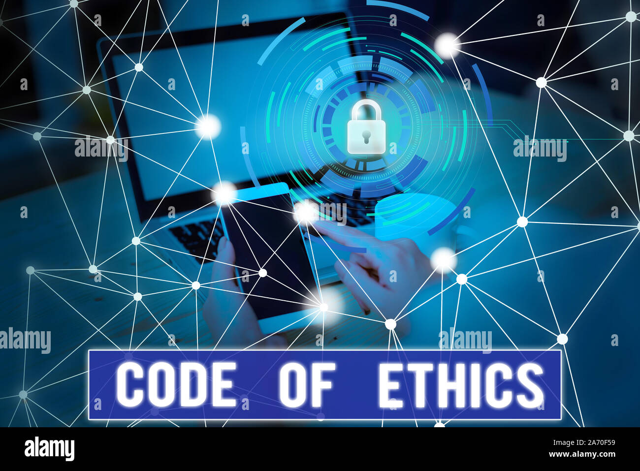 Conceptual hand writing showing Code Of Ethics. Concept meaning basic ...