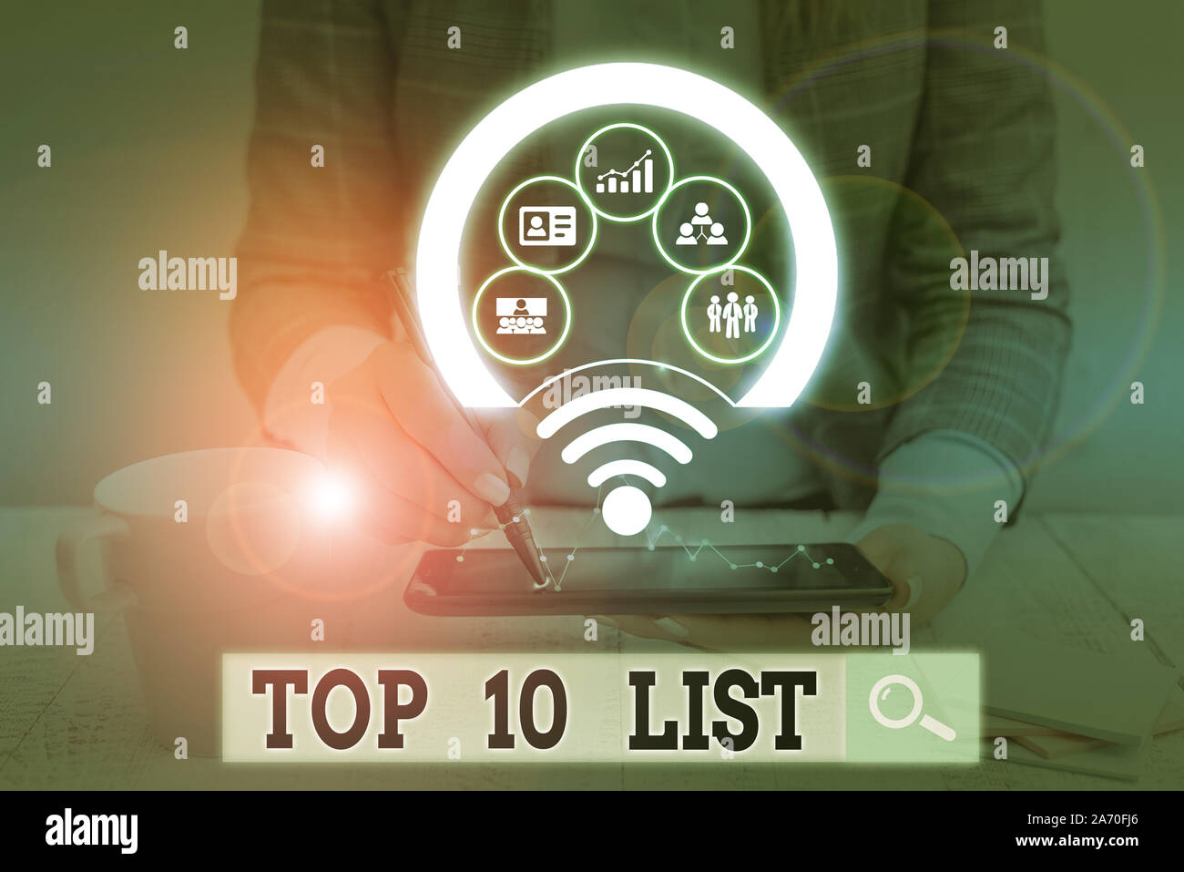 Text sign showing Top 10 List. Business photo showcasing the ten most ...