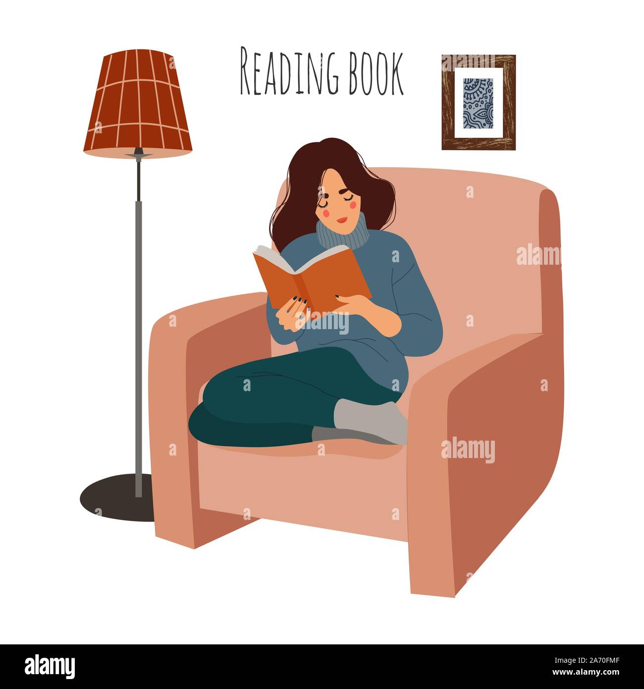 Read woman reading book Stock Vector Images - Alamy