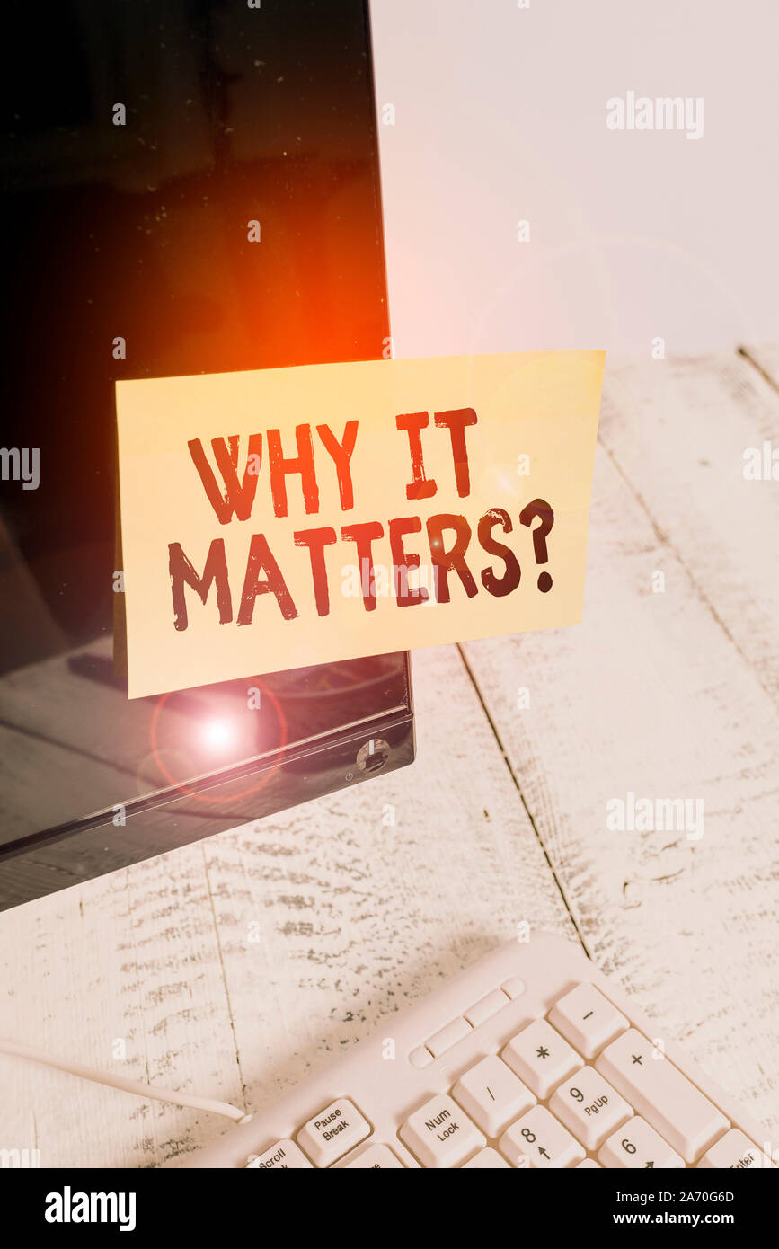 Word writing text Why It Matters Question. Business photo showcasing ...