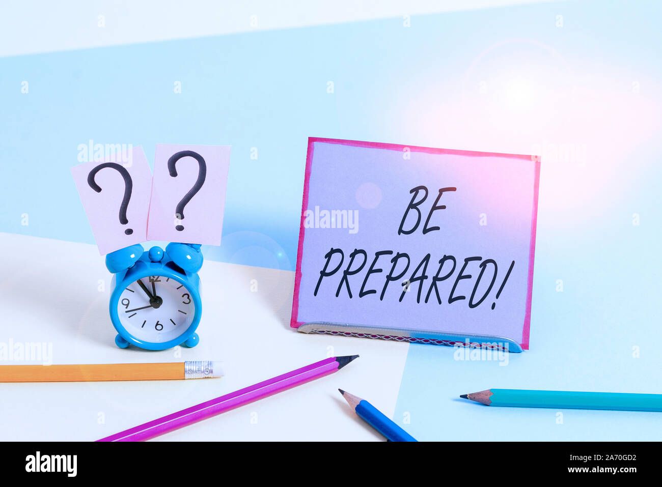 Conceptual hand writing showing Be Prepared. Concept meaning try be ...