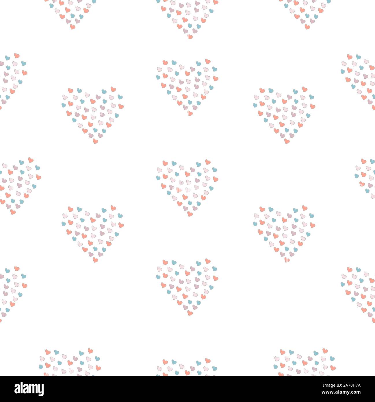 Seamless Simple Pattern with little hand drawn hearts on white ...