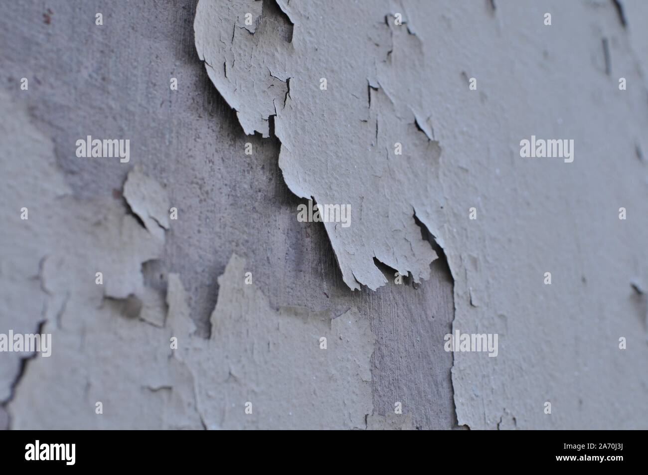 Cracked Broken Destroyed Weathered Plaster Paint on Exterior White Wall ...