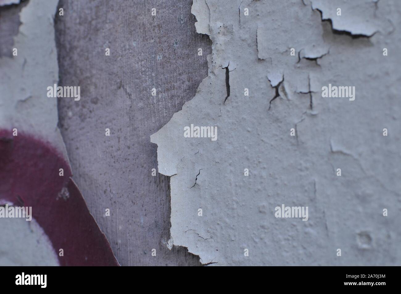 Cracked Broken Destroyed Weathered Plaster Paint on Exterior White Wall ...