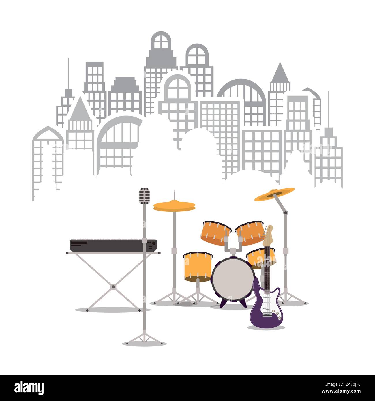 Piano keys city Cut Out Stock Images & Pictures - Alamy