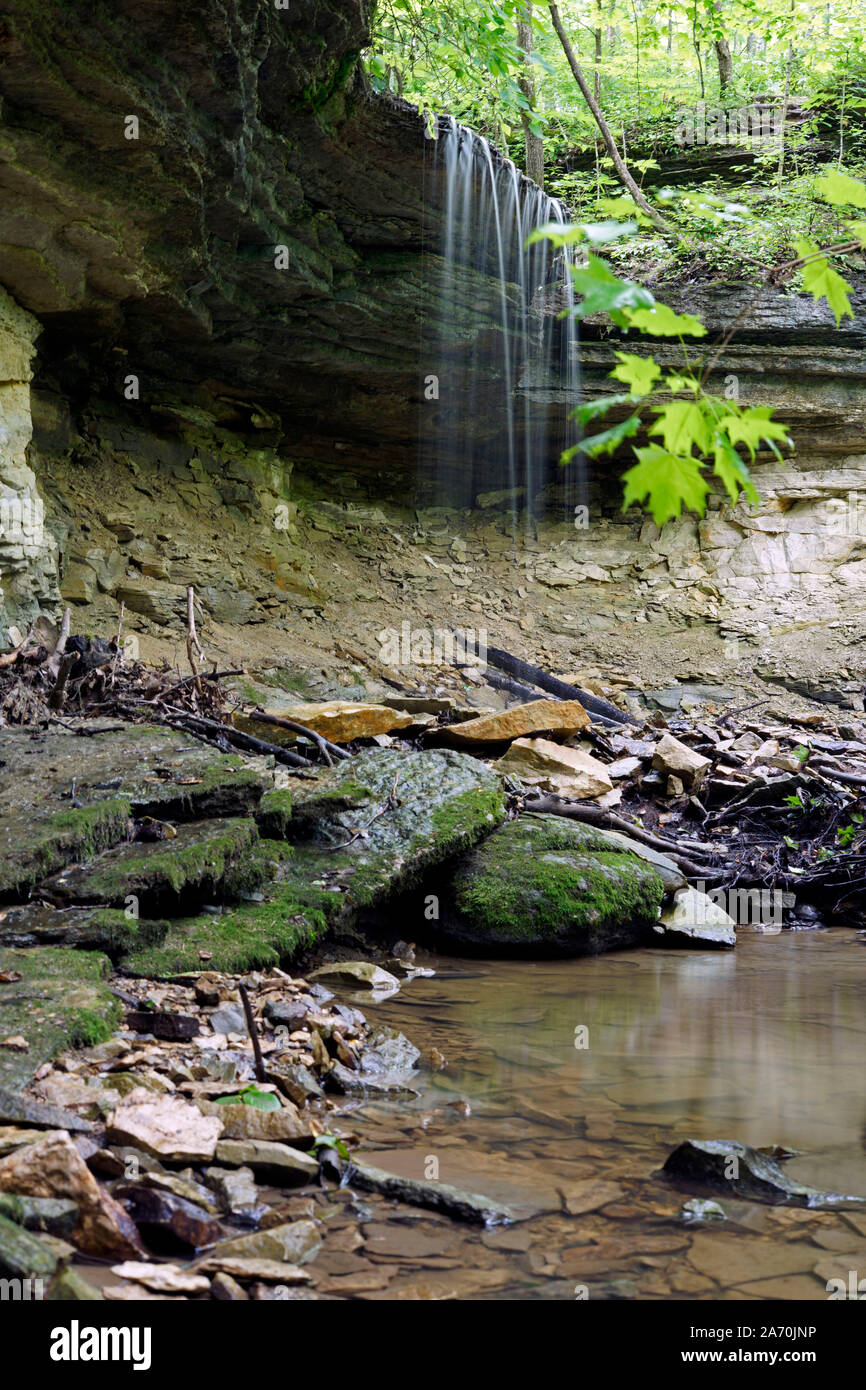 Natural waterfall in Ross Run nature preserve Stock Photo - Alamy