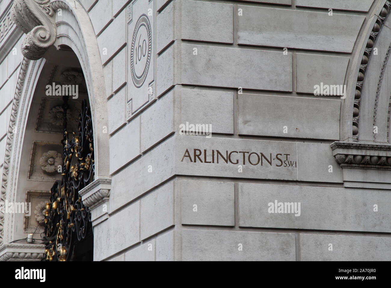 North end of Arlington Street, Mayfair, London, corner of Arlington ...