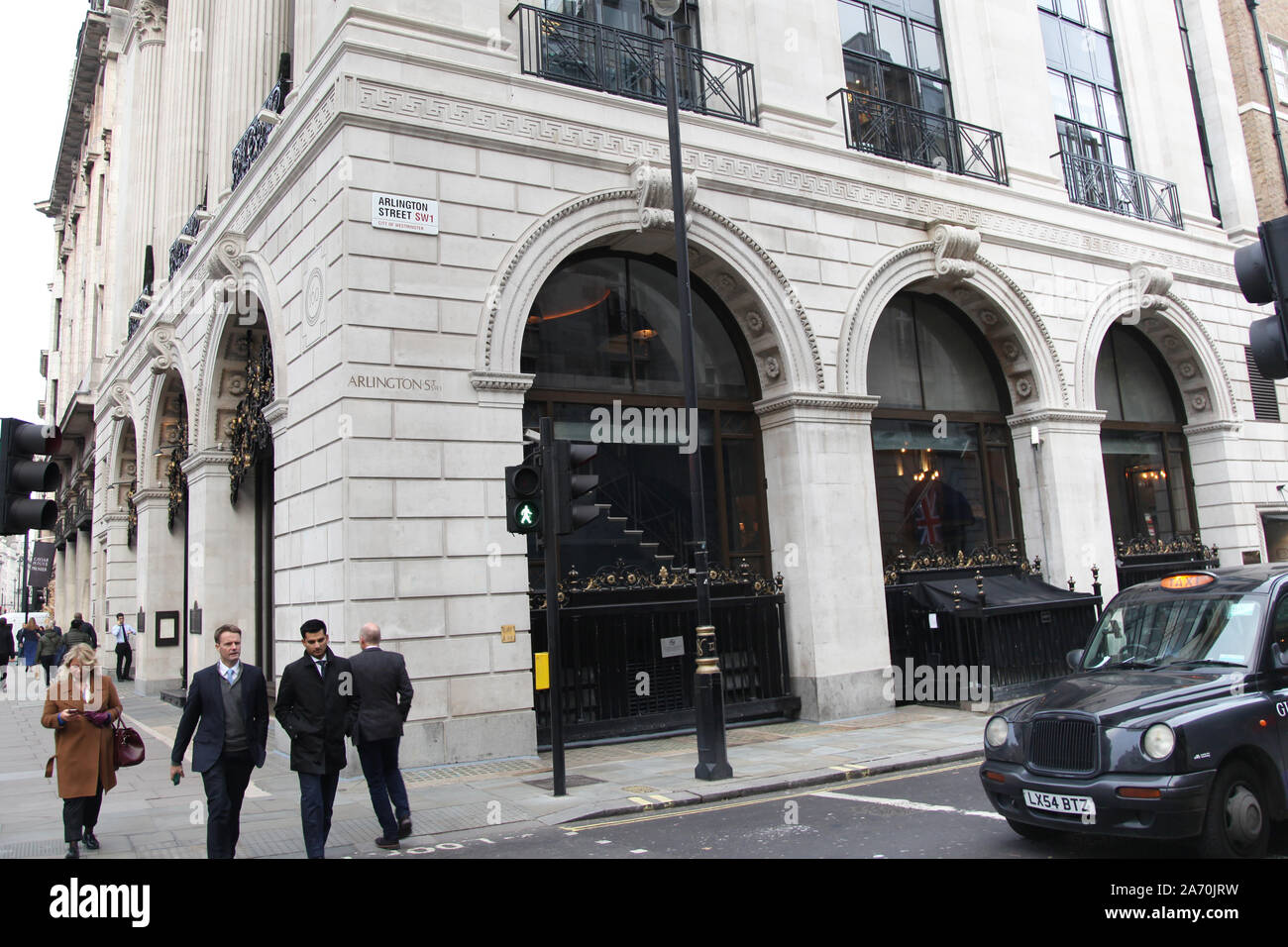 North end of Arlington Street, Mayfair, London, corner of Arlington ...