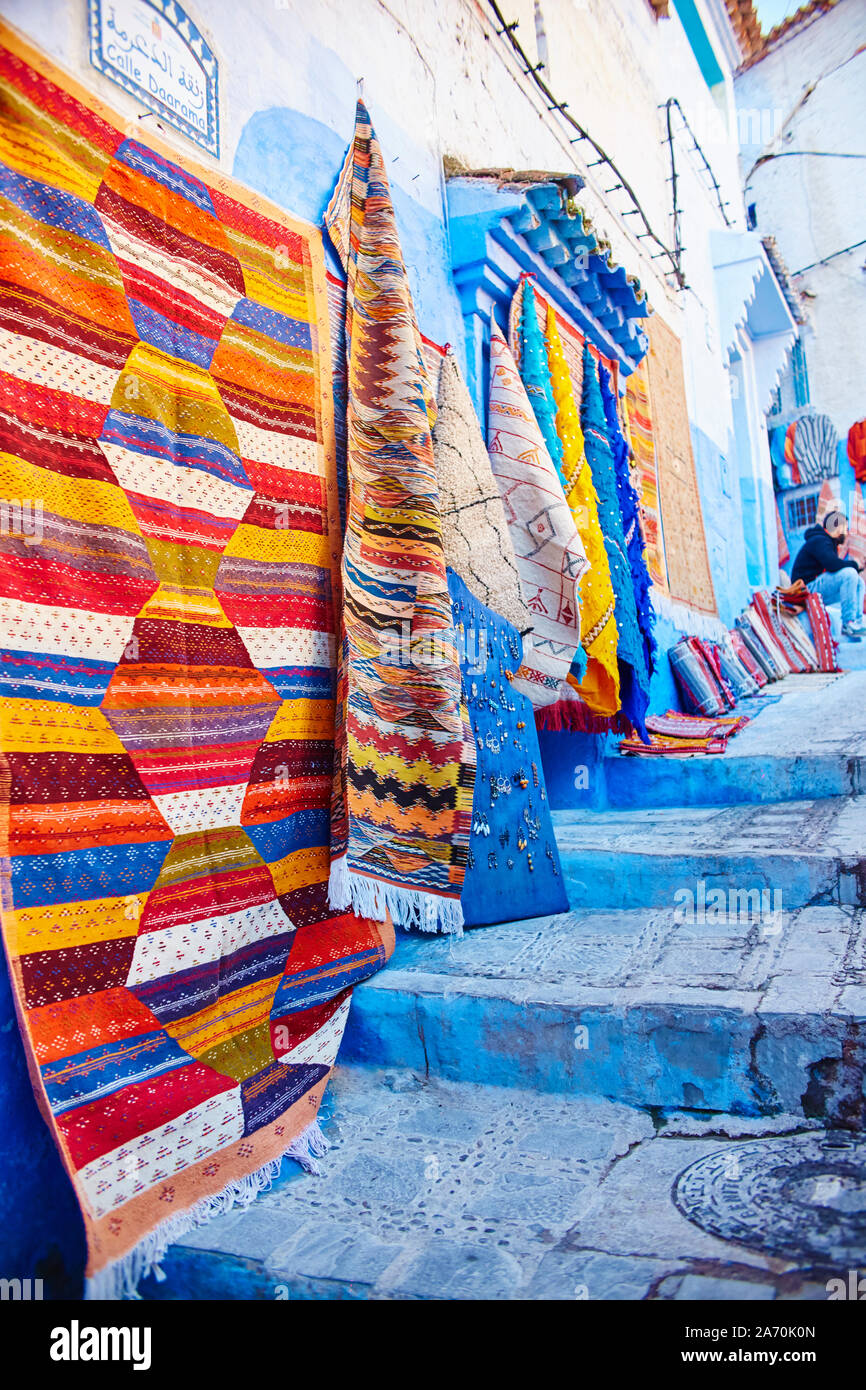 Many different Souvenirs and gifts in the streets of Chefchaouen ...