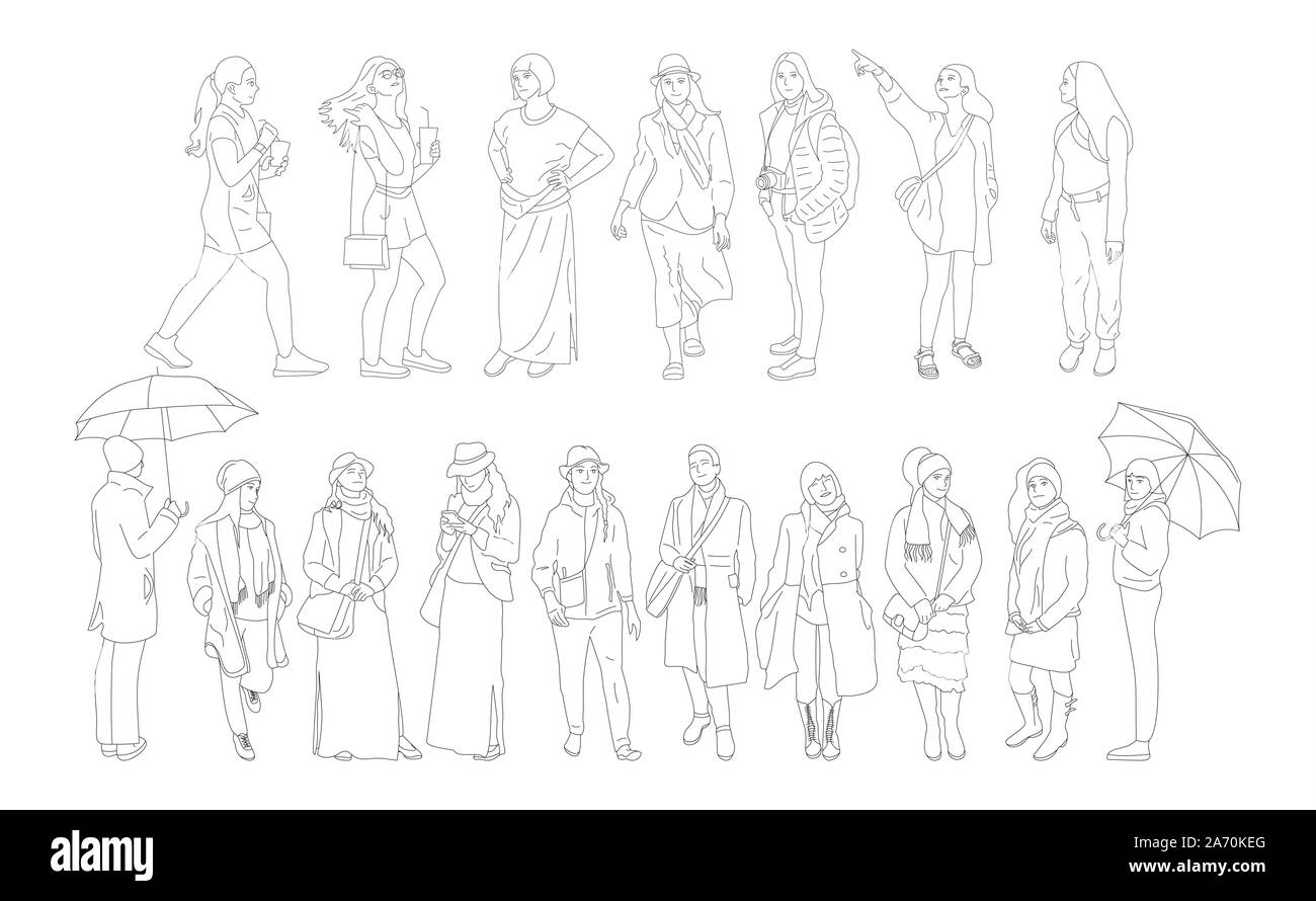 Set of different people characters in casual outfit Stock Vector Image ...