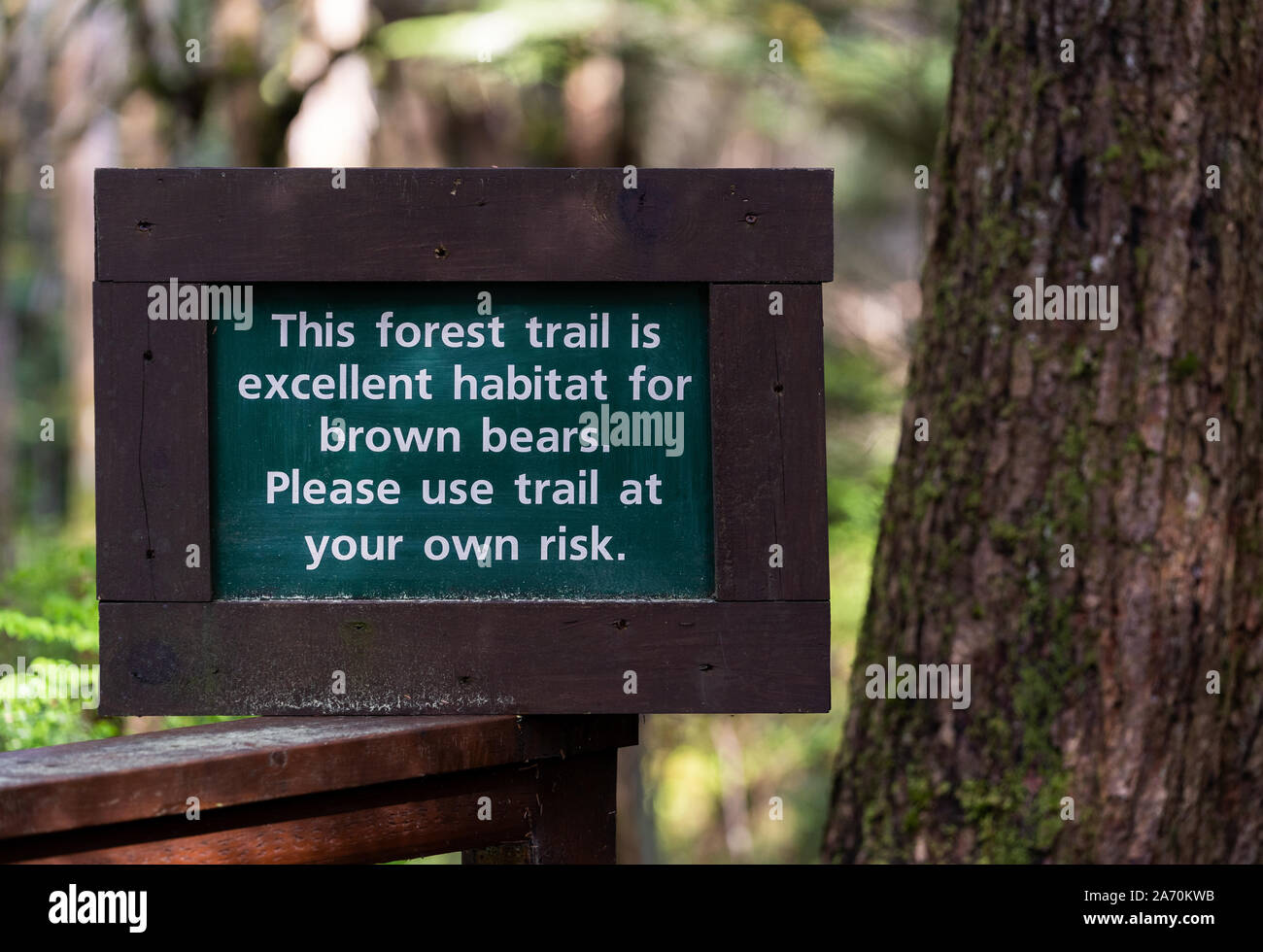Alaska brown bear warning sign hi-res stock photography and images - Alamy