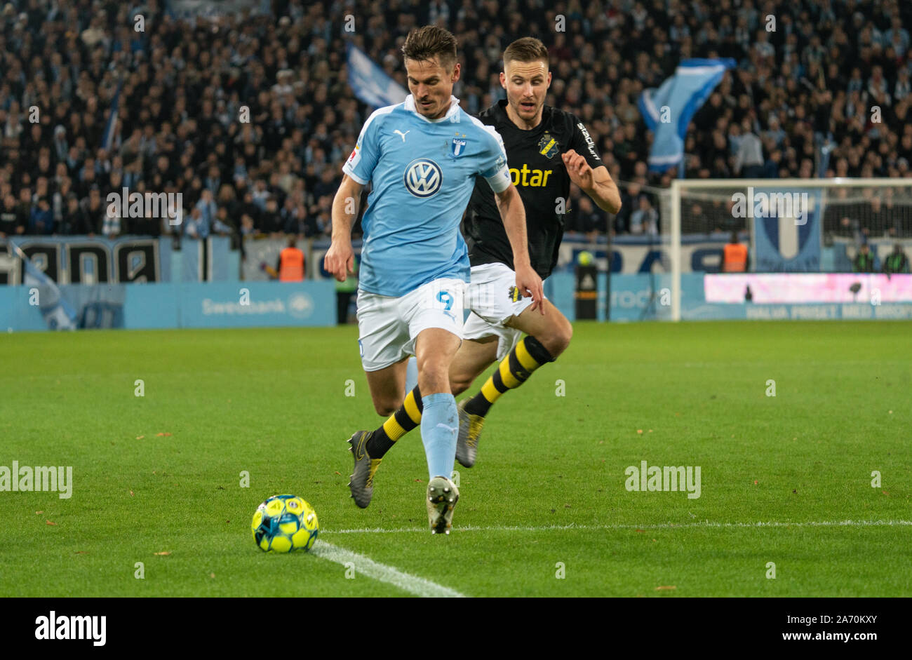 Malmo, Sweden. 28th Oct, 2019. Markus Rosenberg (9) of Malmö FF seen ...